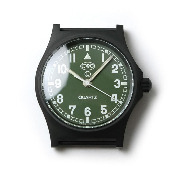 CWC GS Sapphire Military Green Watch, Black Case with Green Dial